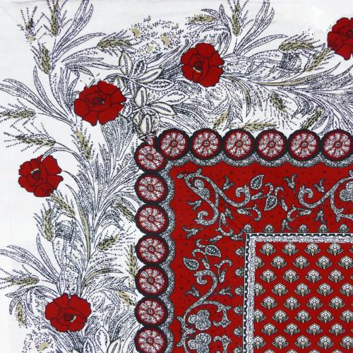 Jolie Nappe Rouge Rectangulaire 100% coton motif "Dentelle"